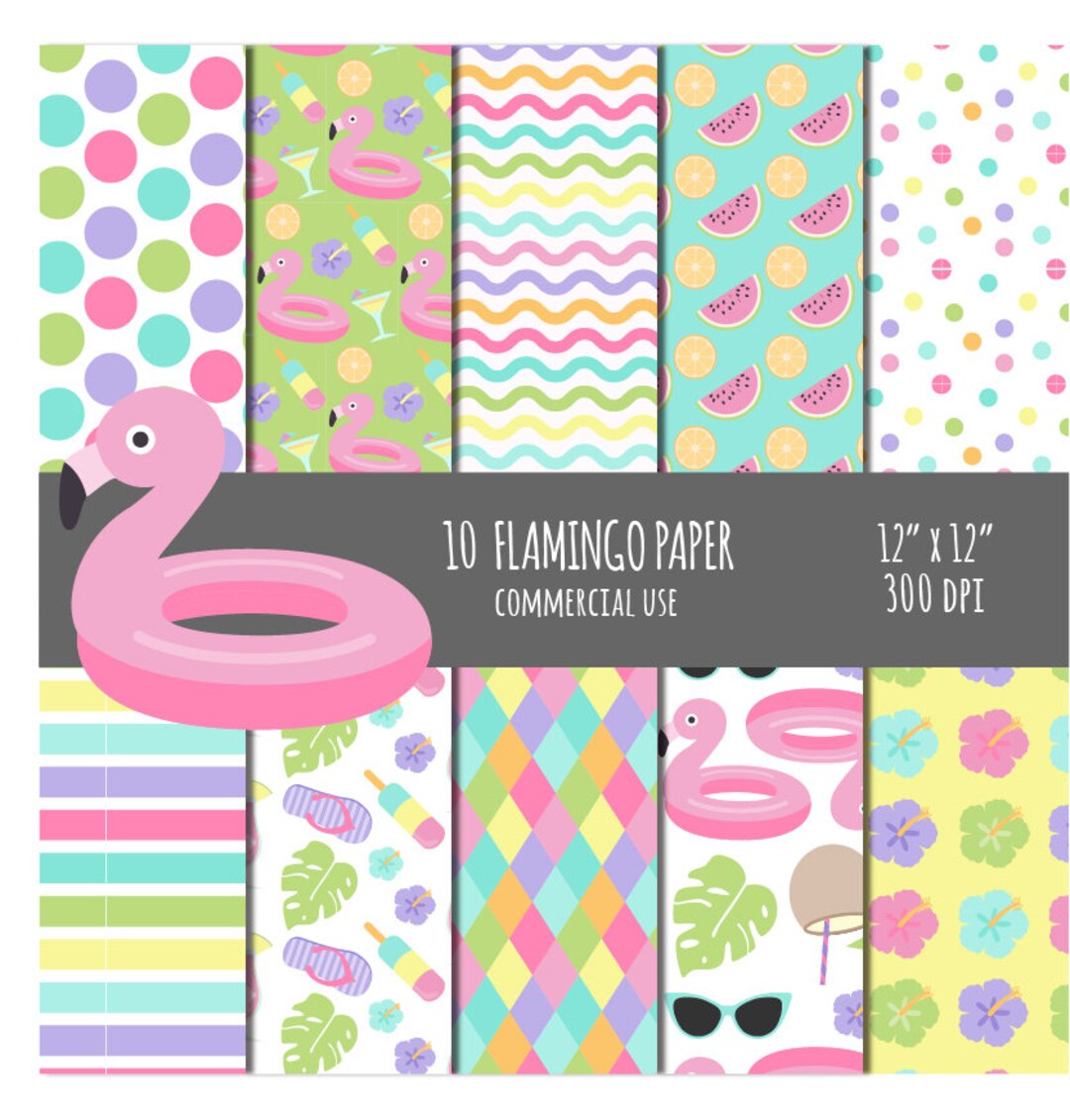 SUMMER PAPER, Flamingo, Flamingo Float, Commercial Use, Paper Pack ...