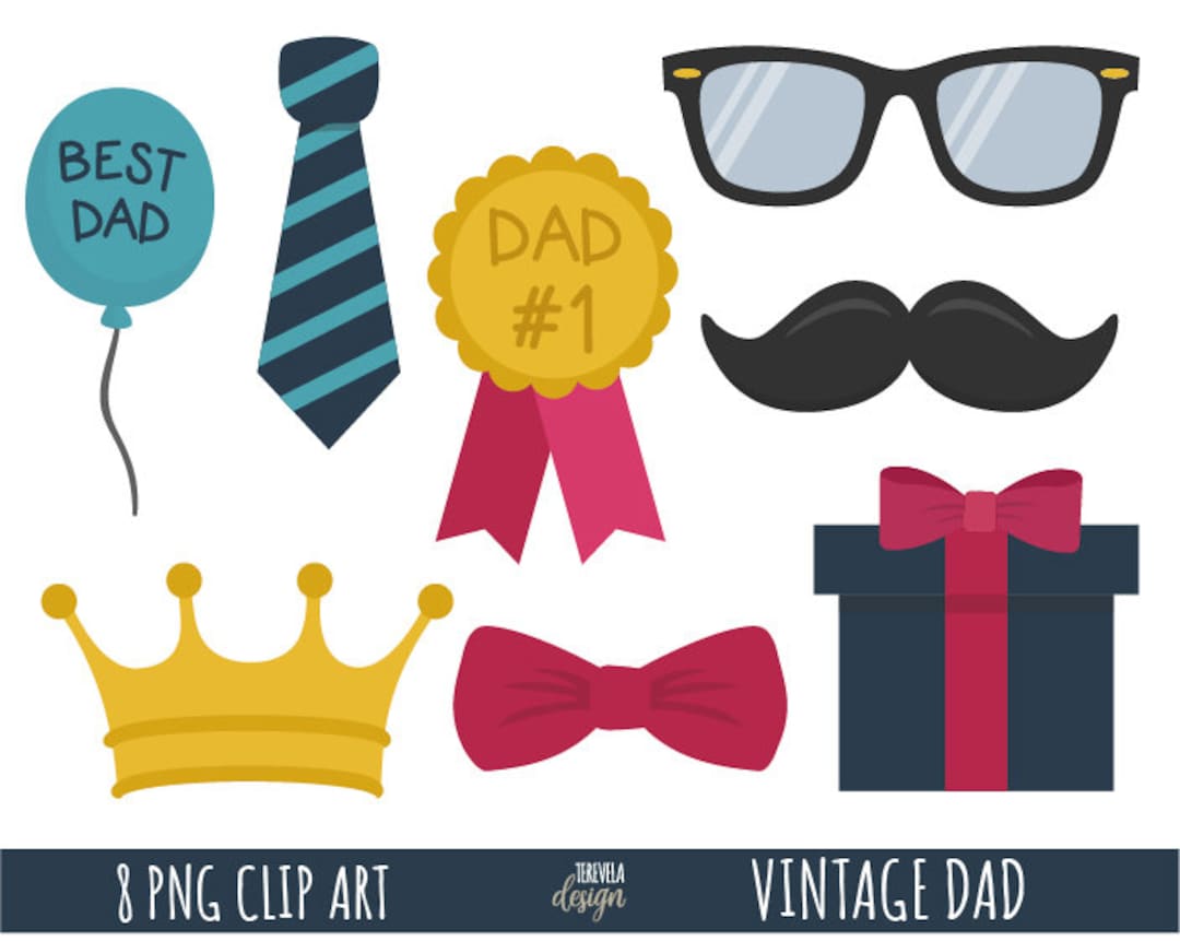 VINTAGE DAD Clipart, Father's Day Clipart, Dad Clipart, Crown, Ballots ...