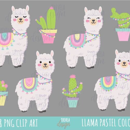 LLAMA Clipart Alpaca Clipart Commercial Use Lama Clipart - Etsy