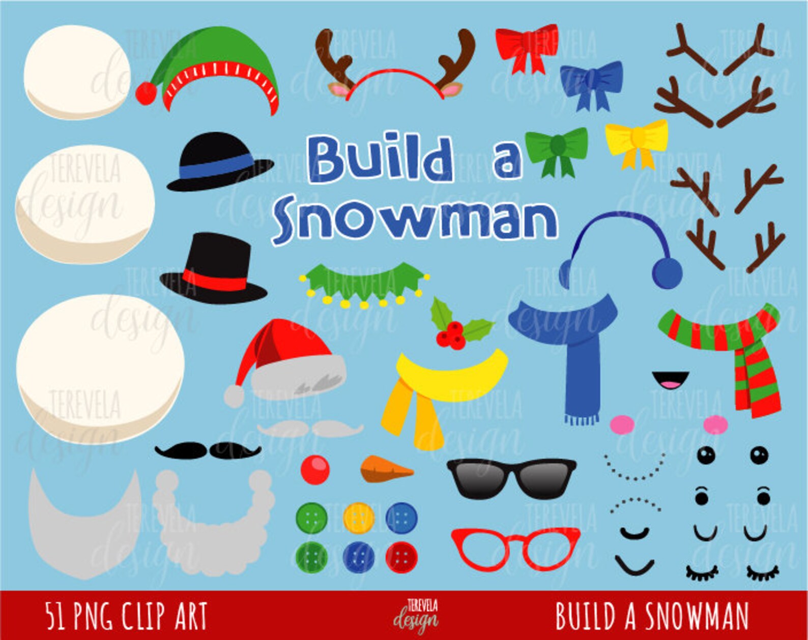 SNOWMAN CLIPART Build a Snowman Clipart Christmas Clipart - Etsy Australia