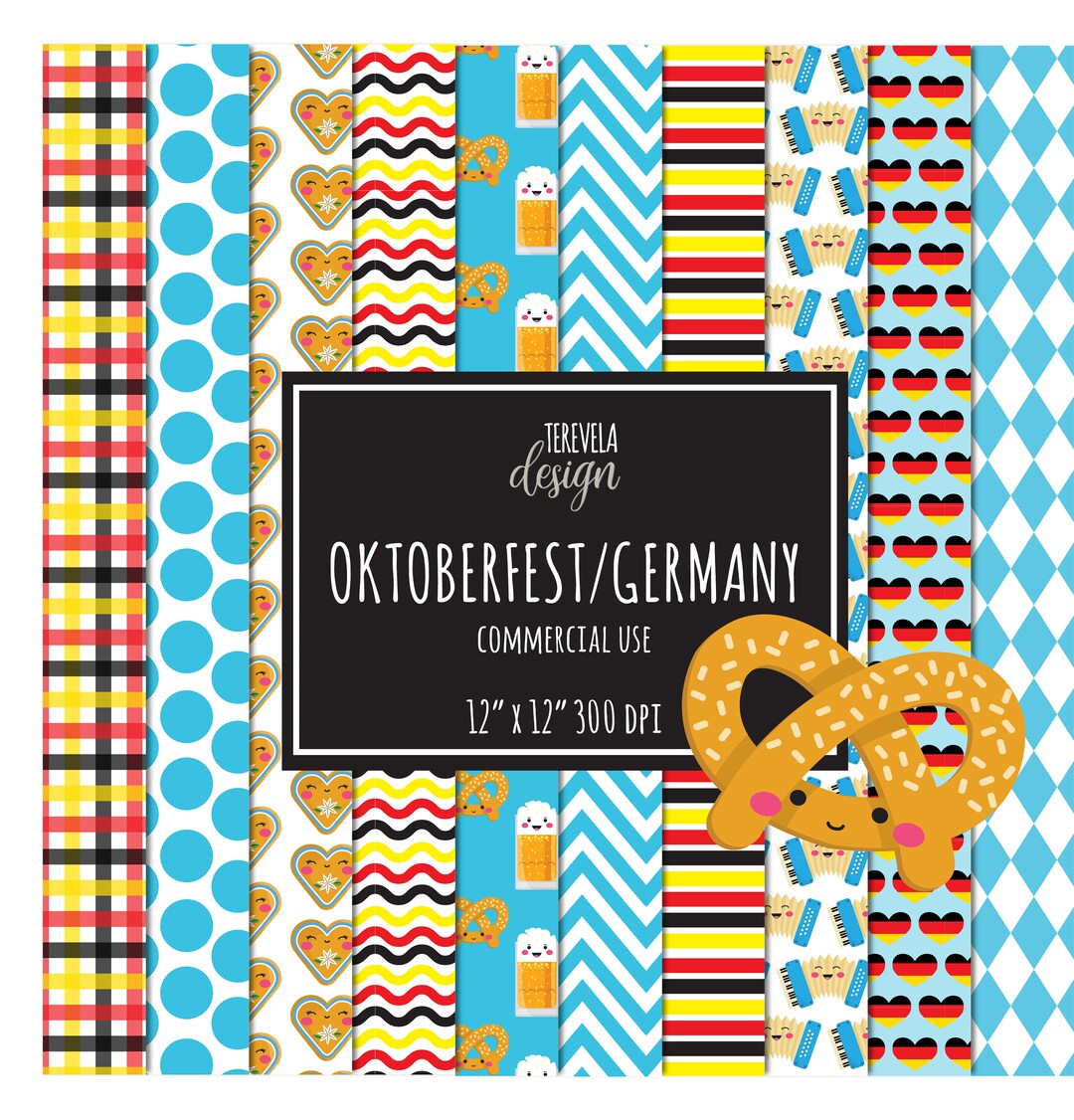 Germany Paper Set, Oktoberfest Paper, Commercial Use, Digital Paper ...