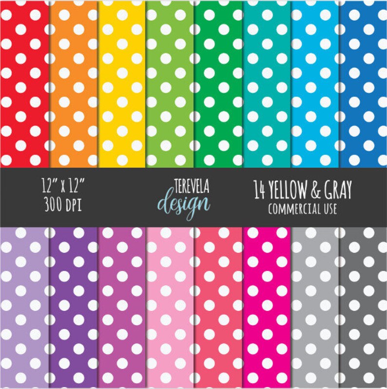 POLKA DOT Digital Paper Commercial Use Papers Digital | Etsy