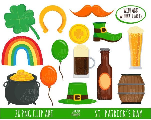 St Patrick's Day Clipart Kawaii Clipart Commercial Use | Etsy