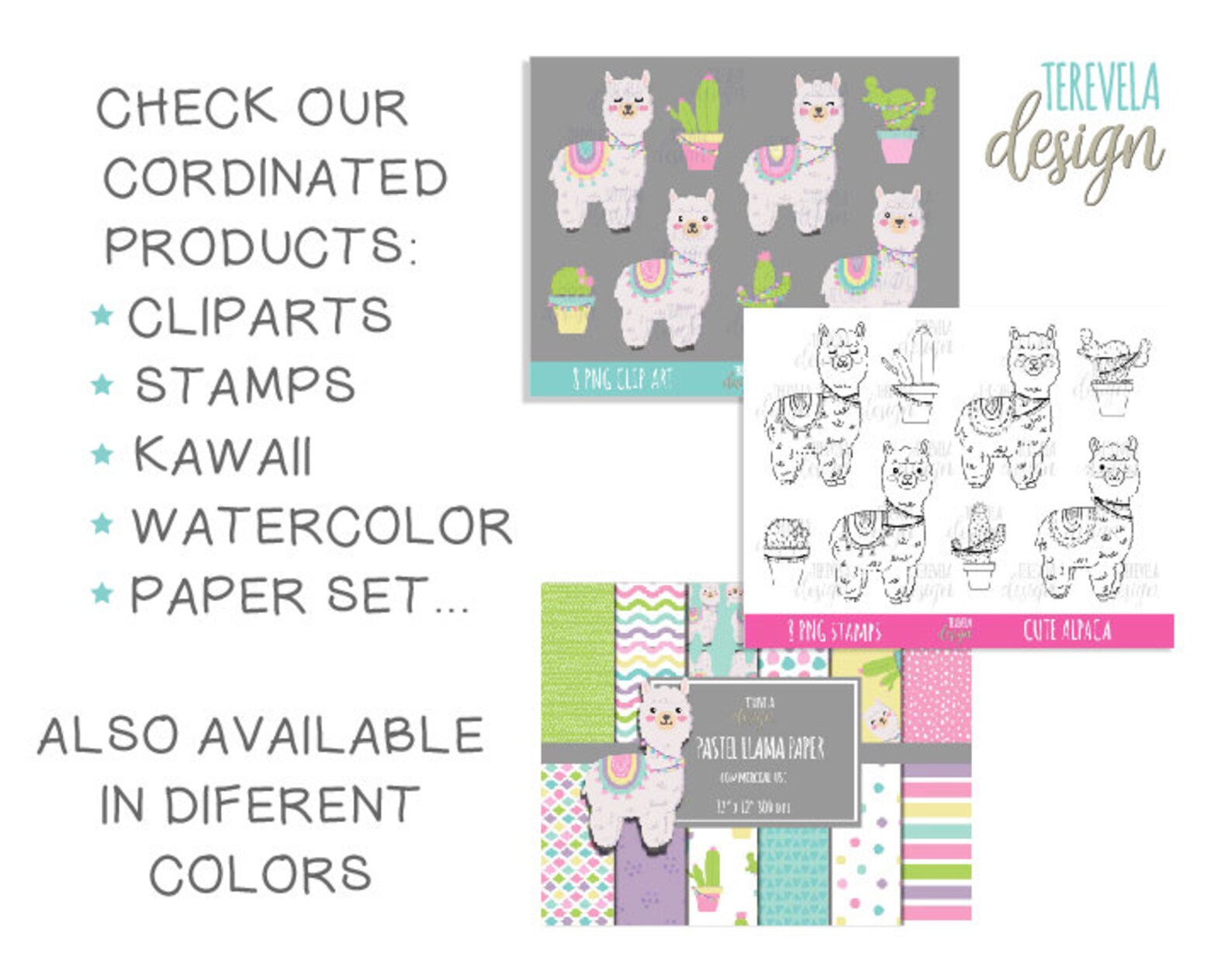 LLAMA Paper Set Commercial Use Paper Pack Pastel Colors - Etsy