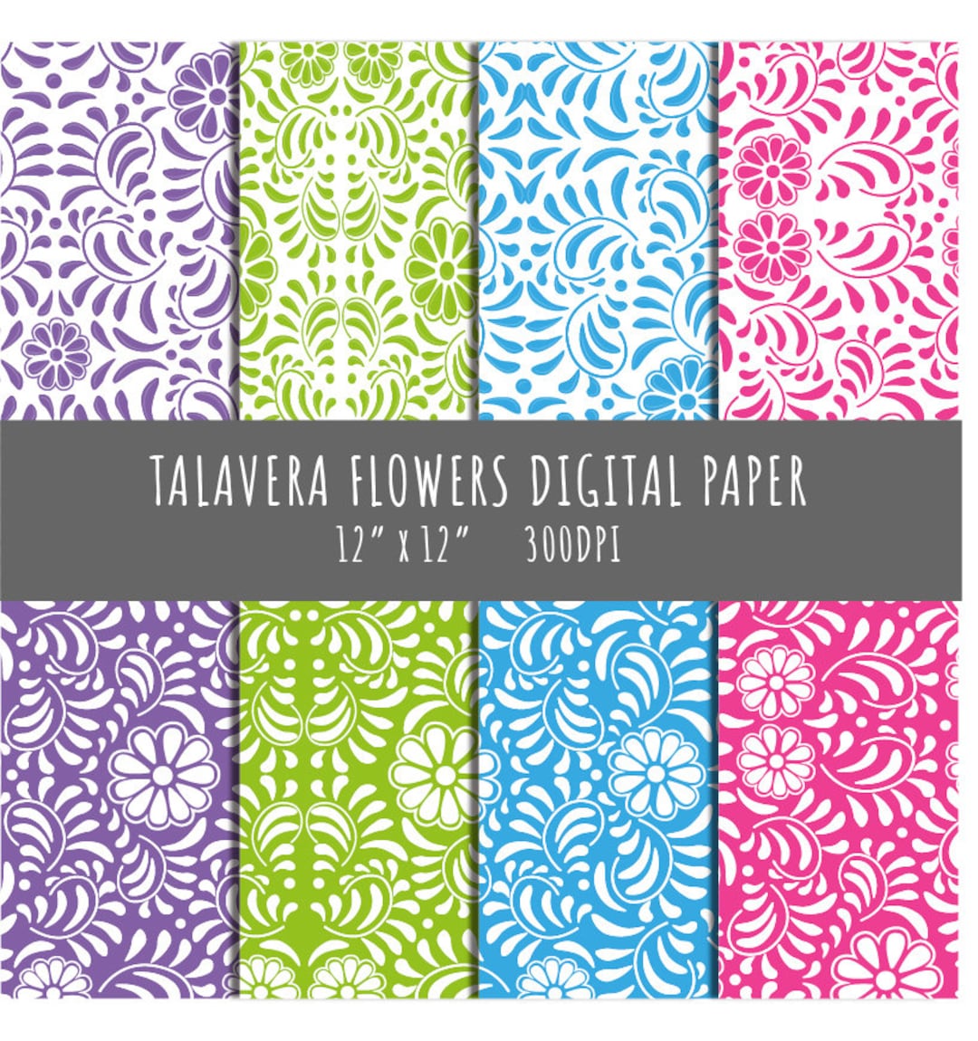 TALAVERA Paper, MEXICO, Commercial Use, Flowers, Floral, PINK, Mexican ...