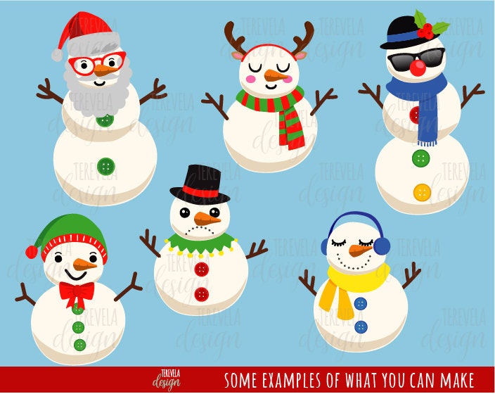 SNOWMAN CLIPART Build a Snowman Clipart Christmas Clipart - Etsy