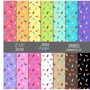 SPRINKLES Paper Set, Commercial Use, Paper Pack, Desserts, Digital ...