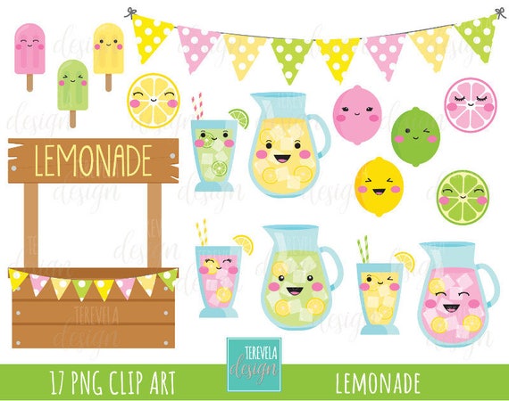 LEMONADE Clipart Summer Clipart Commercial Use Kawaii - Etsy Canada