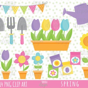 SPRING Clipart, Flowers Clipart, Garden Clipart, Commercial Use ...