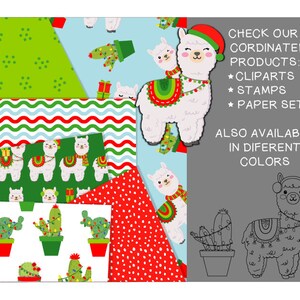 CHRISTMAS LLAMA Clipart, Commercial Use, Christmas, Llama, Alpaca ...