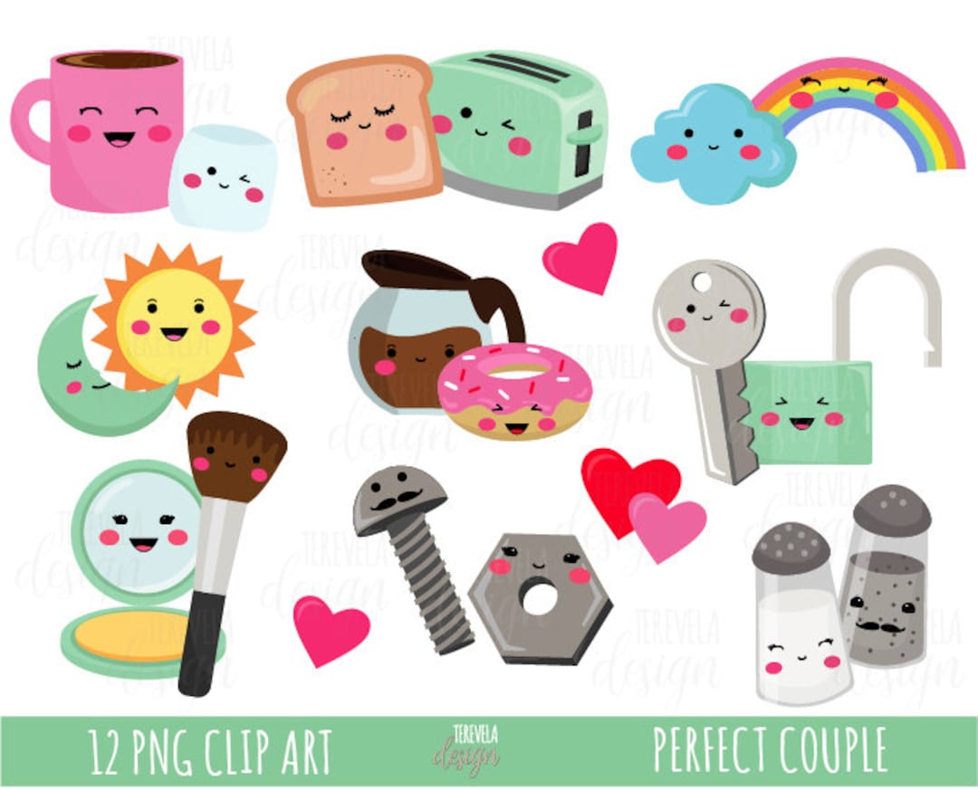 PERFECT MATCH Clipart, Friendship Clipart, Love Clipart, Perfect Pair ...