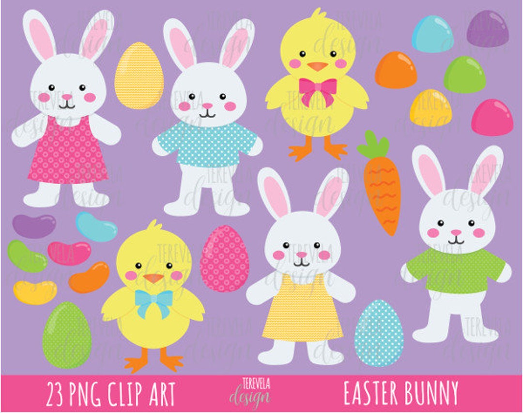 EASTER, EASTER BUNNY Clipart, Easter Rabbit Clipart, Commercial Use ...