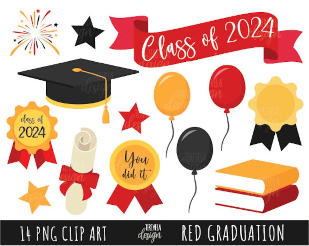 GRADUATION Clipart, CLASS OF 2024, Teachers Graphics, Commercial Use ...