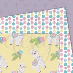 LLAMA Paper Set, Commercial Use, Paper Pack, Pastel Colors, Digital ...