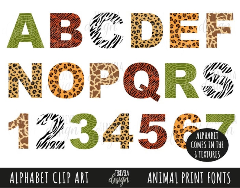 Animal Print Font, SAFARI Font, Zoo, Leopard Font, Cheetah Font, Zebra ...