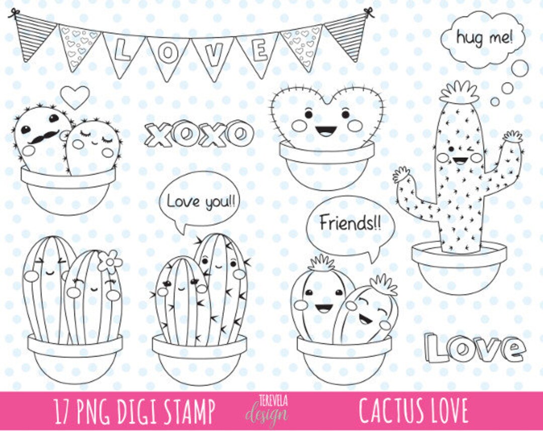 Love Clipart, Love CACTUS Clipart, Commercial Use, Cute Clipart ...
