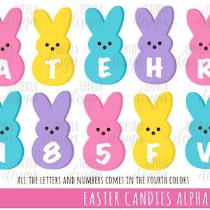 EASTER LETTERS Clipart, Easter Bunny Alphabet, Commercial Use, Easter ...