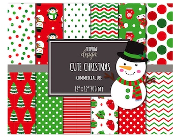 Christmas Digital Paper Snowman Digital Scrapbook Paper - Etsy