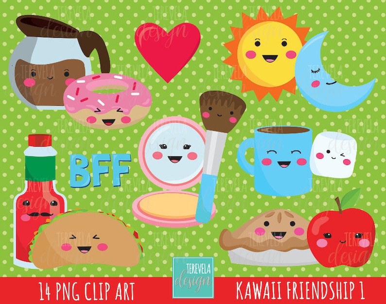 LOVE Clipart Valentines Day Clipart Kawaii Valentines Day - Etsy