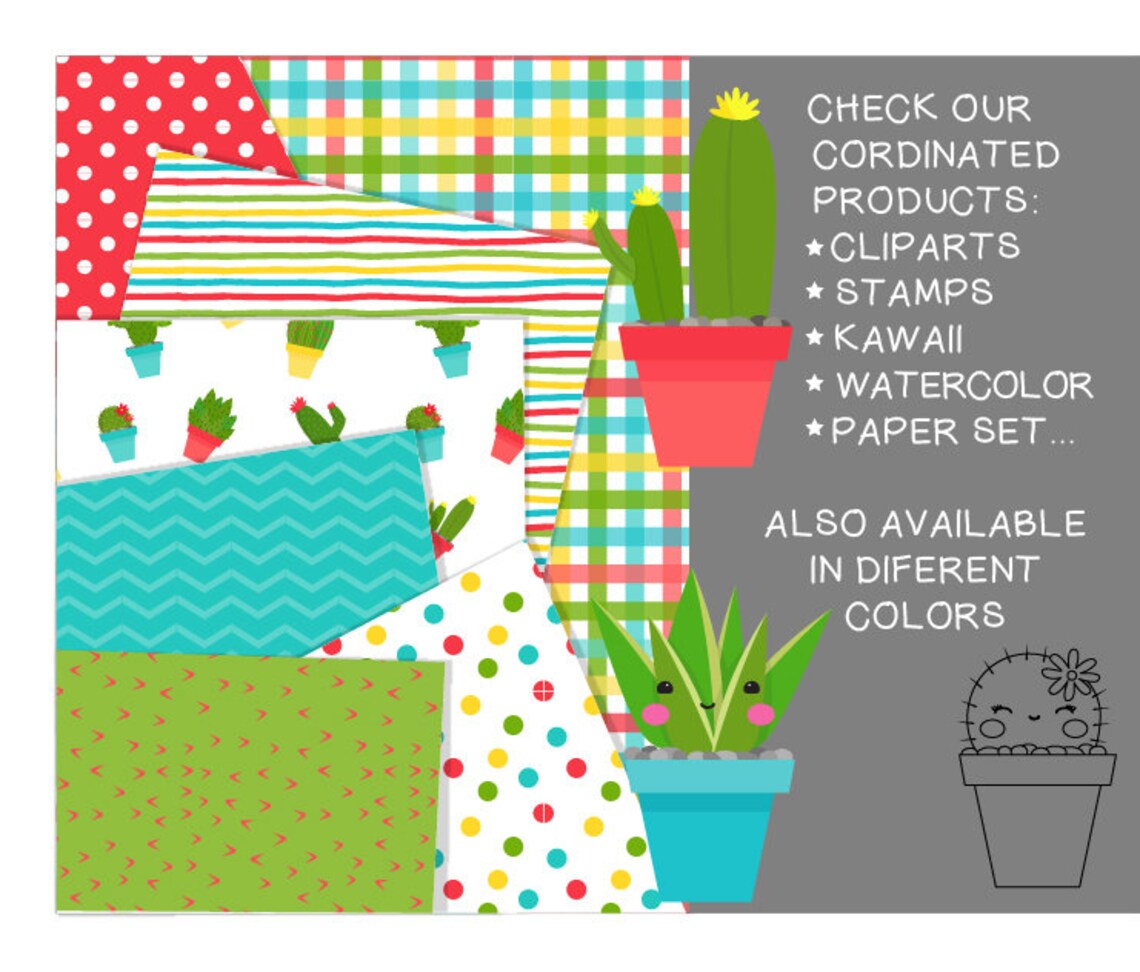 CACTUS Clipart Kawaii Clipart Botanical Clipart Cactus - Etsy Canada