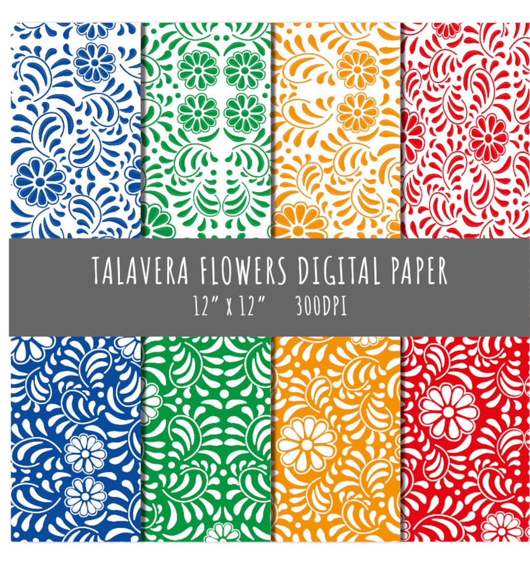 TALAVERA Paper, MEXICO, Commercial Use, Flowers, Floral, Mexican Paper ...