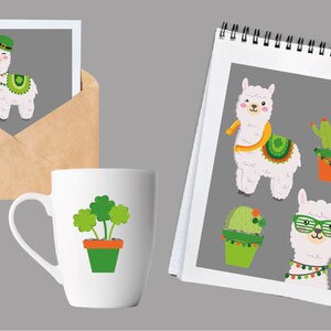 ST PATRICK'S Day Llama Clipart Commercial Use Llama St | Etsy