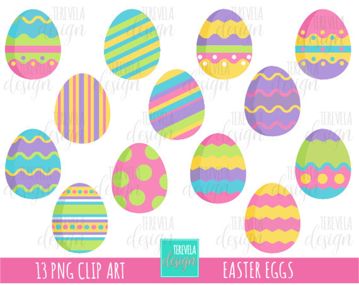 EASTER Clipart Easter Eggs Clipart Commercial Use Easter - Etsy