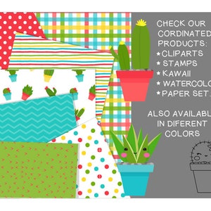 CACTUS Paper Set, Commercial Use, Paper Pack, Digital Background ...
