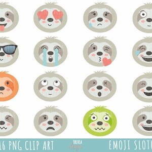 Emoji Sloth Clipart, Sloth, Emoticons Clipart, Commercial Use, Instant ...