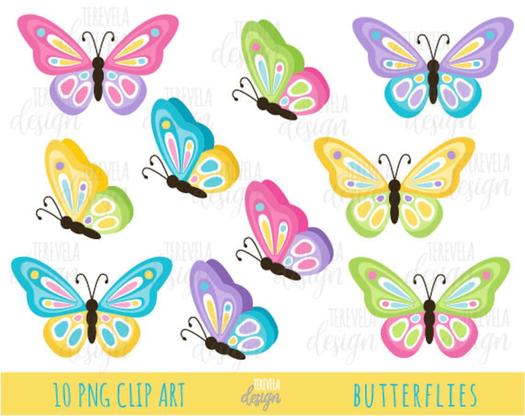 BUTTERFLIES Clipart, Butterfly Clip Art, SPRING Clipart, Commercial Use ...