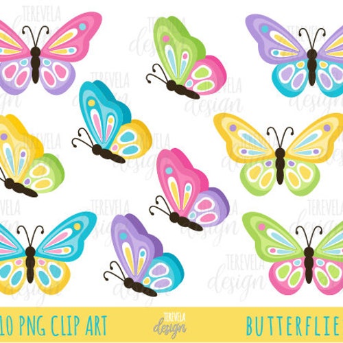 BUTTERFLIES Clipart Butterfly Clip Art SPRING Clipart - Etsy