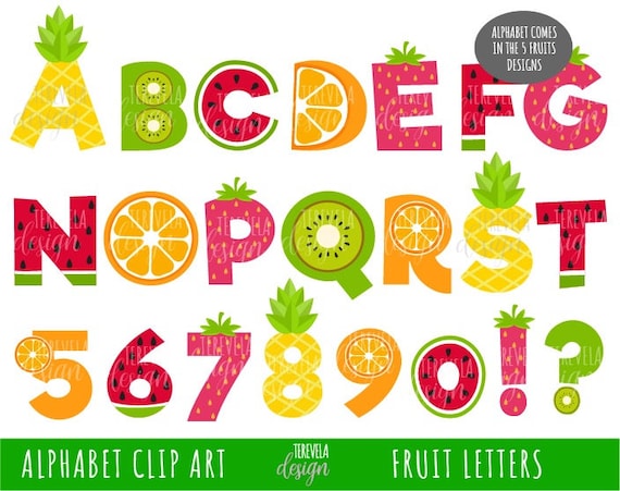 Fruit Alphabet Clipart