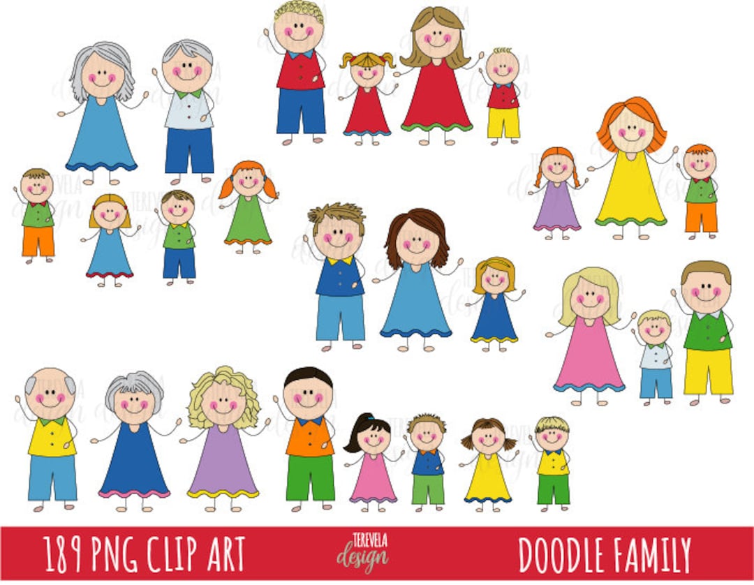 Doddle Family Family Illustration Family Clipart Commercial - Etsy Canada