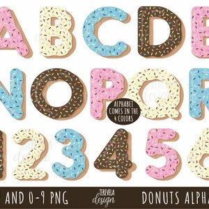 DONUTS FONTS Clipart, Donuts Clip Art, Birthday Alphabet, Cake Letters ...