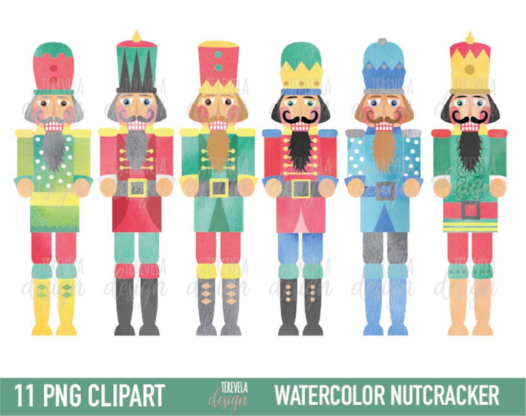 NUTCRACKER Clipart, WATERCOLOR NUTCRACKER, Christmas Clipart ...