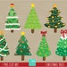 CHRISTMAS TREES Clipart, Christmas Clipart, Commercial Use, Christmas ...