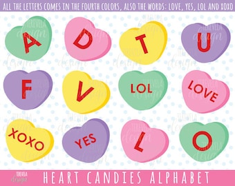 Candy Hearts Alphabet - Etsy