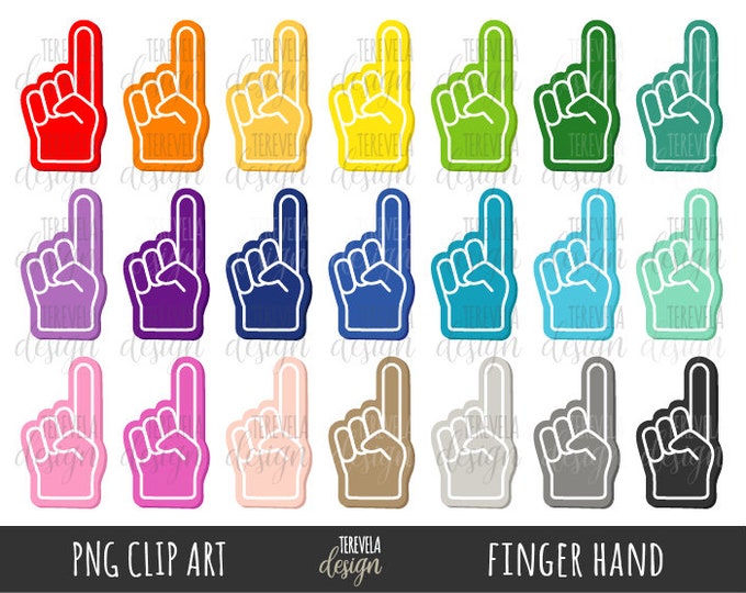 FINGER HAND Clipart, Number One, Father's Day, Commercial Use, COLOR ...