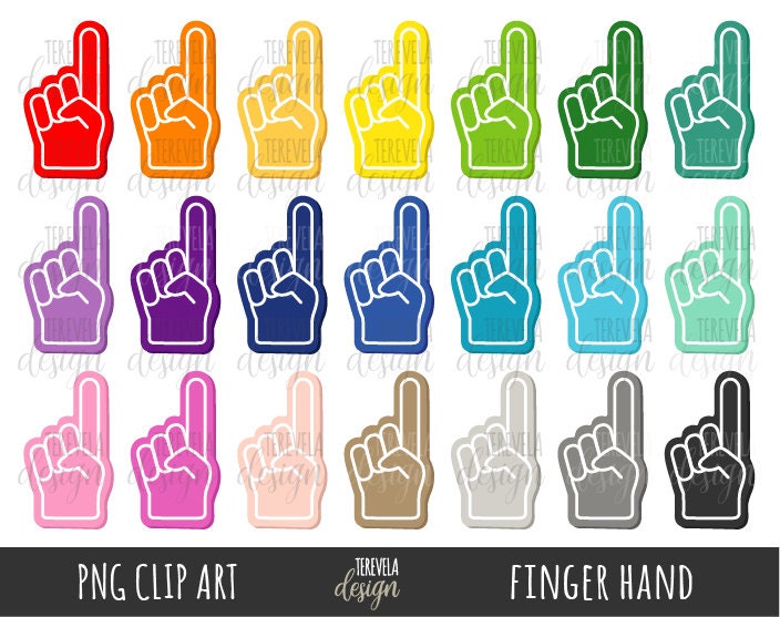 FINGER HAND Clipart, Number One, Father's Day, Commercial Use, COLOR ...