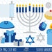 HANUKKAH Clipart, Silver Hannukah, Commercial Use, Hannukah Graphics ...