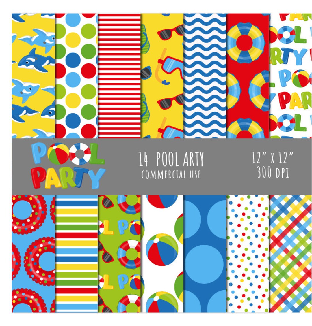SUMMER PAPER, Pool Party Paper, Orca Float, Commercial Use, Pool Party ...