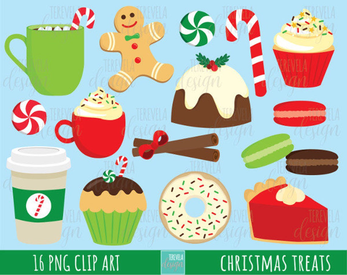 Christmas Treats Clipart Christmas Clipart Commercial Use - Etsy