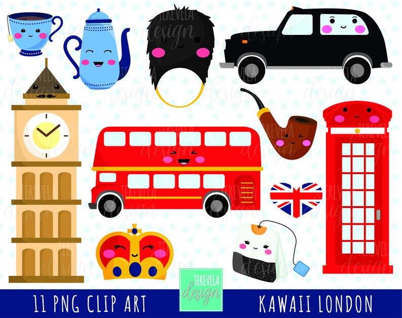 LONDON Clip Art Uk Graphics British Trip Commercial Use - Etsy