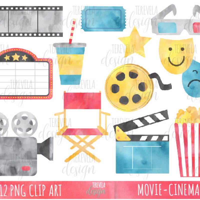 Cinema Clipart - Etsy