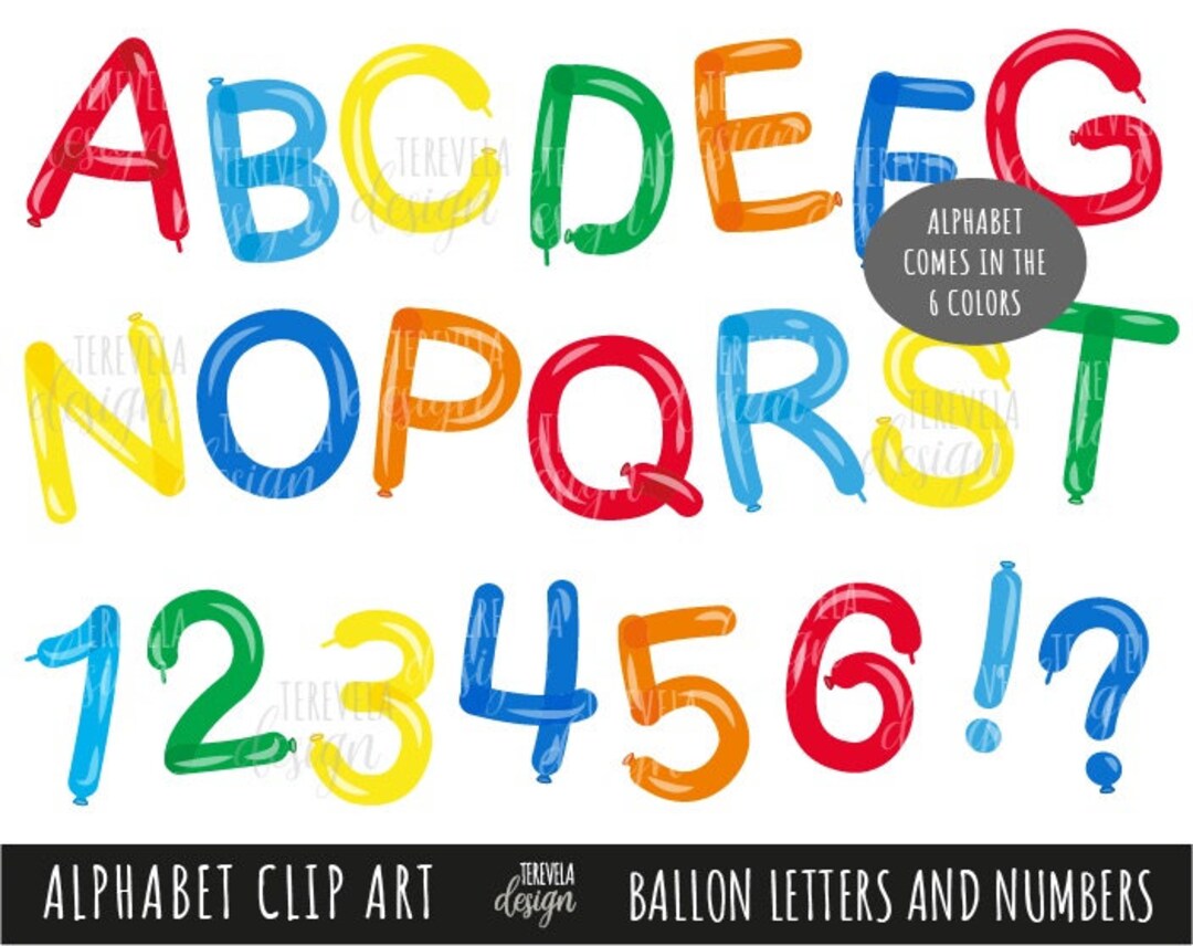 BALLOON Alphabet, Balloons Letters, Party Alphabet, Balloons Clipart ...