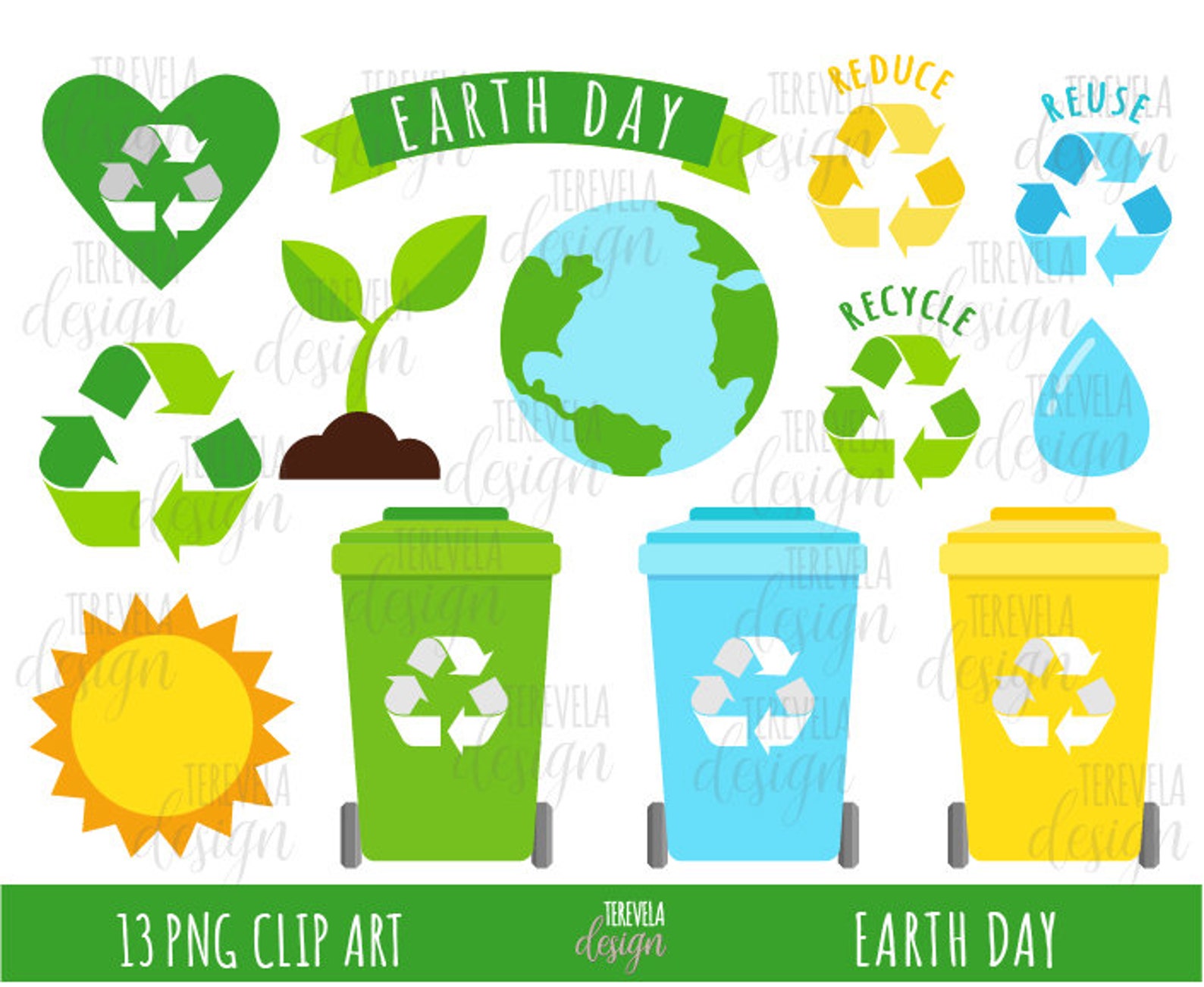EARTH Clipart Earth Day Clipart Recycle Clipart Commercial - Etsy Canada