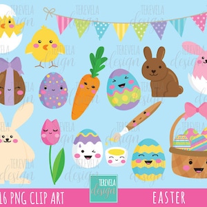 EASTER Clipart, Easter Rabbit Clipart, Easter Egg Clipart, Easter Bunny ...