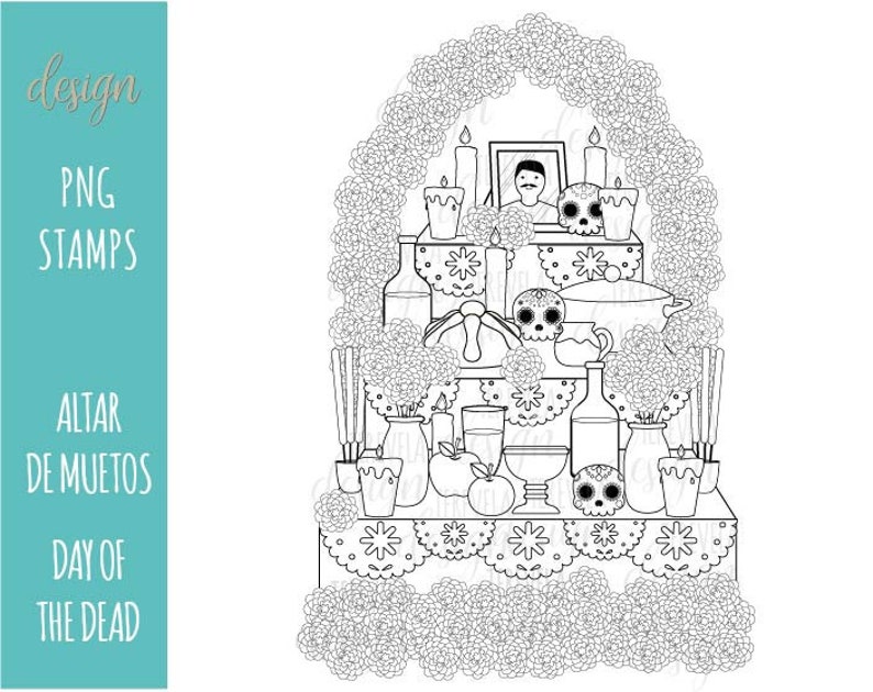 Altar De Muertos DAY OF the DEAD Stamps Dia De Muertos - Etsy