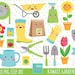 GARDEN Clipart, Spring Clipart, Kawaii Clipart, Commercial Use ...