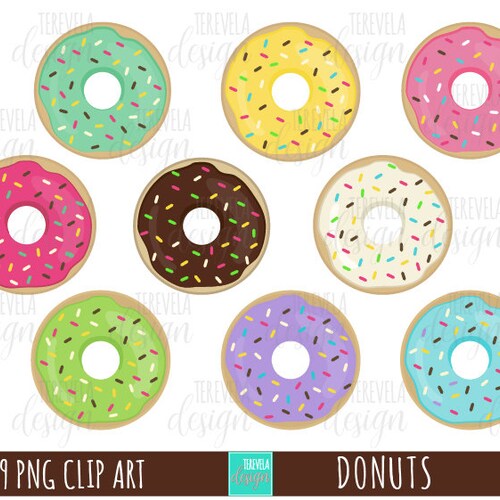 DONUTS Clipart Food Clipart Sweet Treats Clipart Commercial - Etsy